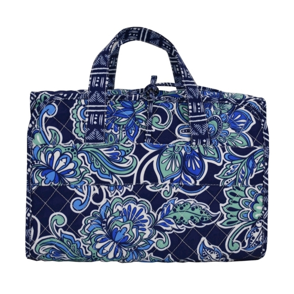 Modella | Bags | Modella Navy Paisley Quilted Fitted Valet Bag | Poshmark